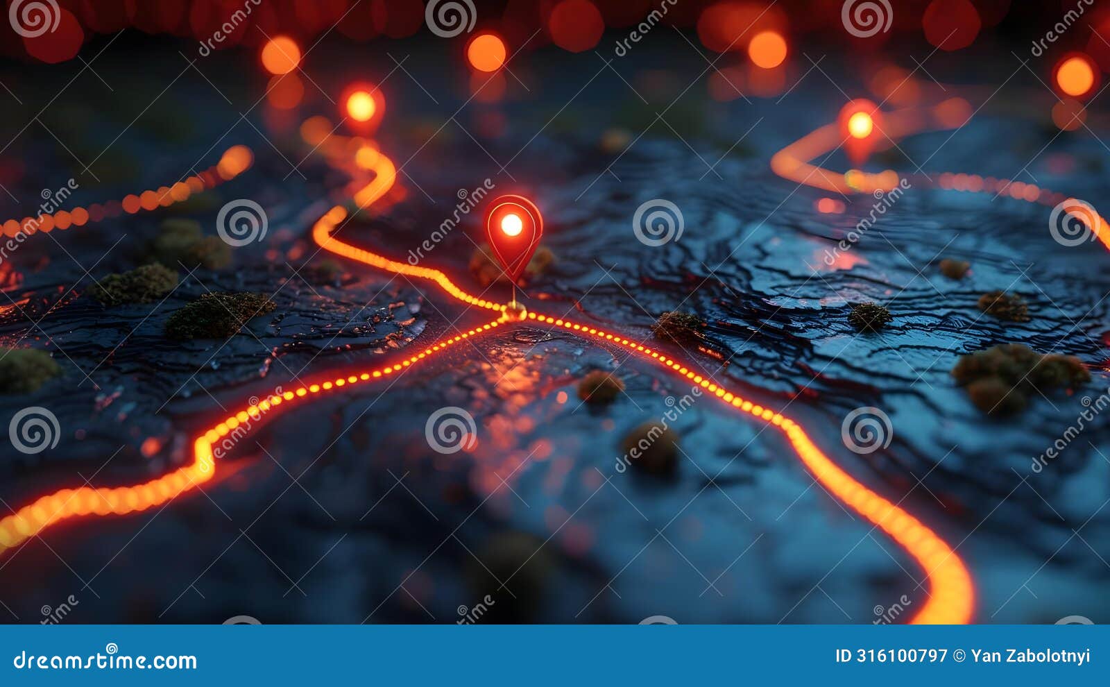 Animated GPS Tracking Map with Moving Markers in 4K HD Resolution ...