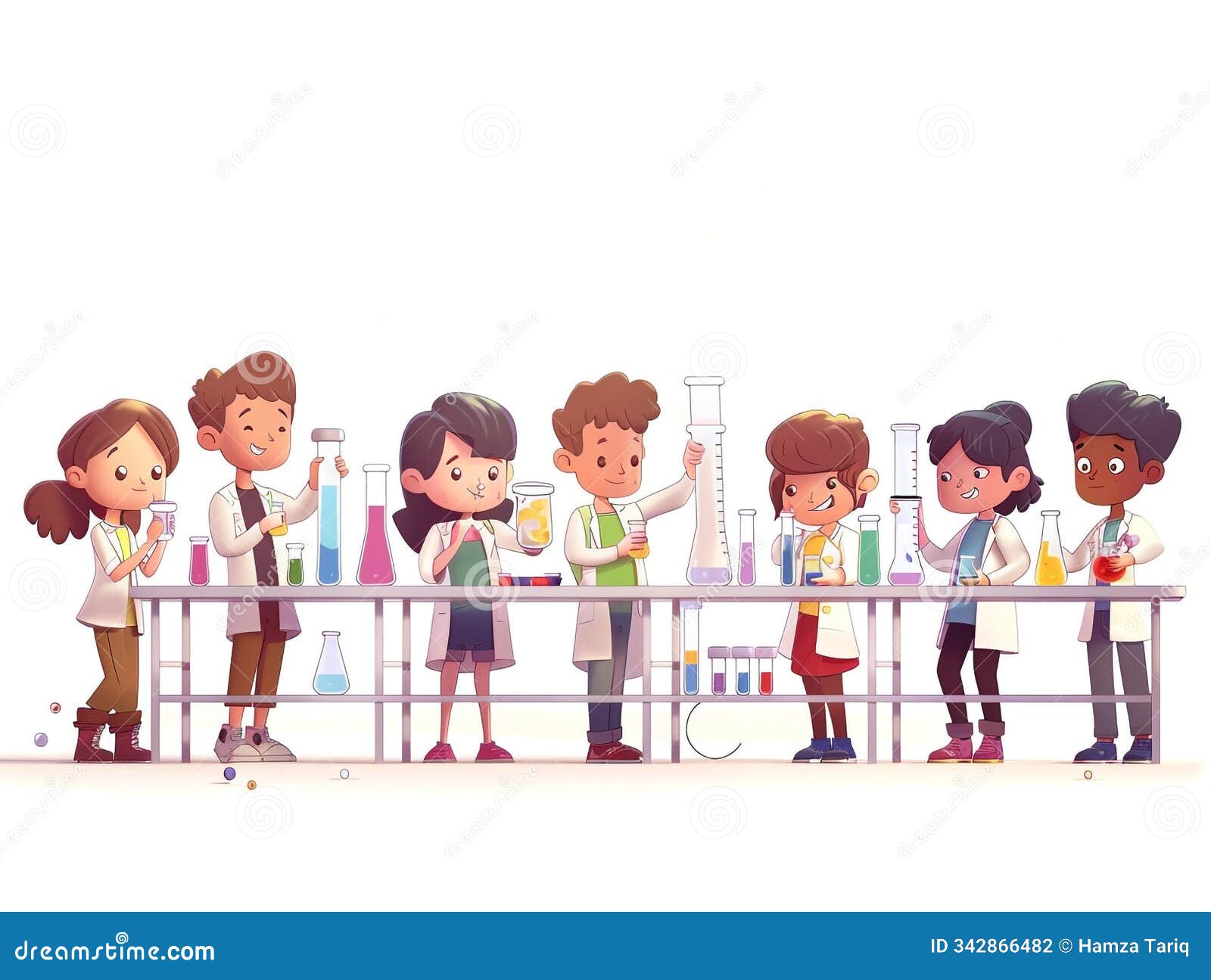 Animated Group Of Cheerful Teachers And Students In A Classroom Setting ...