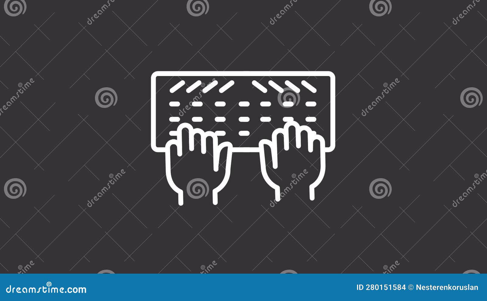 Animated Hand on Keyboard White Icon Stock Footage - Video of outline ...