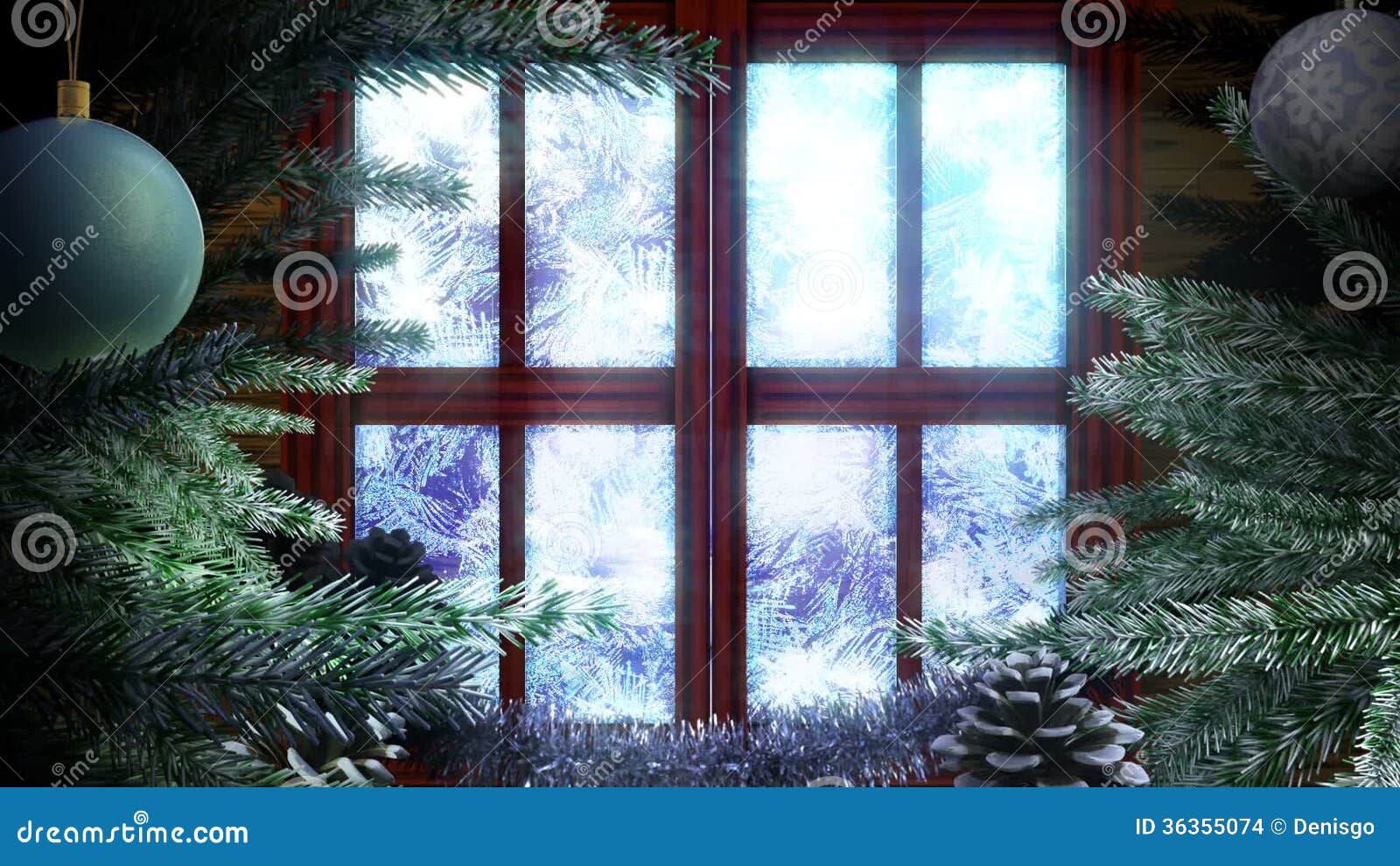 Animated Holiday Christmas Window Stock Footage - Video of beauty ...
