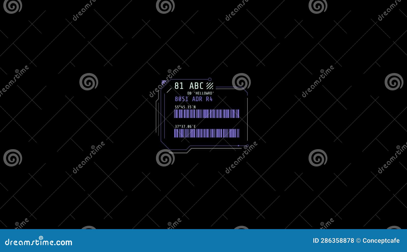 HUD Element - Animation of Decoding Abstract Coordinates. Stock Footage ...