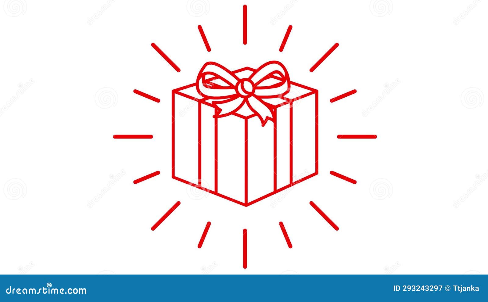 Animated Icon of Red Gift with Rays Around. Symbol of Present Stock ...