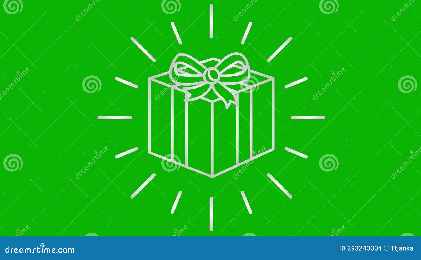 Animated Icon of Silver Gift with Rays Around. Symbol of Present Stock ...