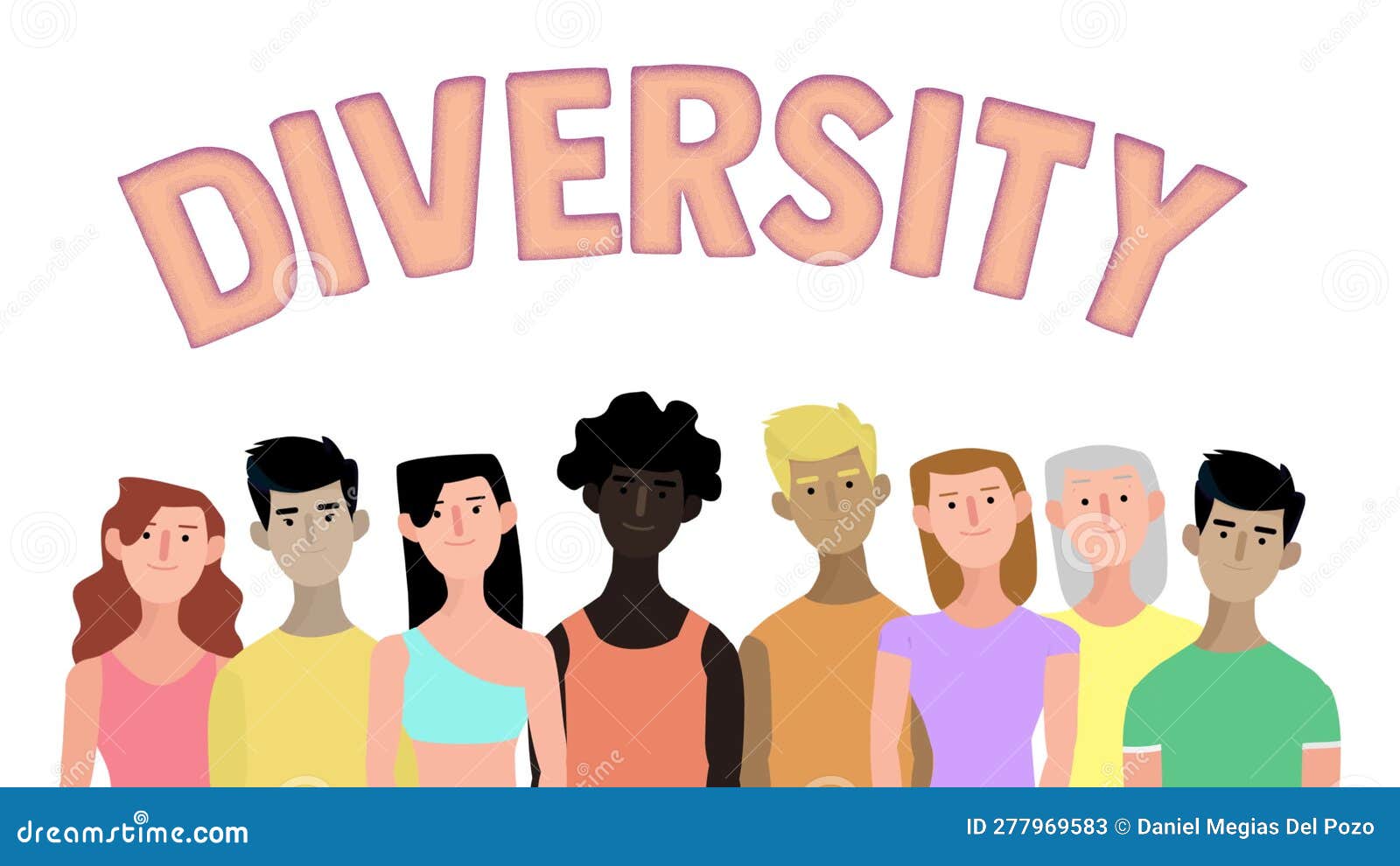 Animated Illustration of Multiethnic People with the Word Diversity ...