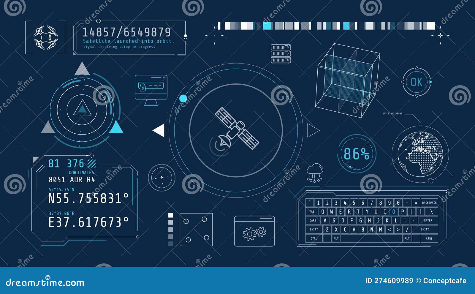 Animated Infographics on the Theme of Detection and Geolocation. Stock ...
