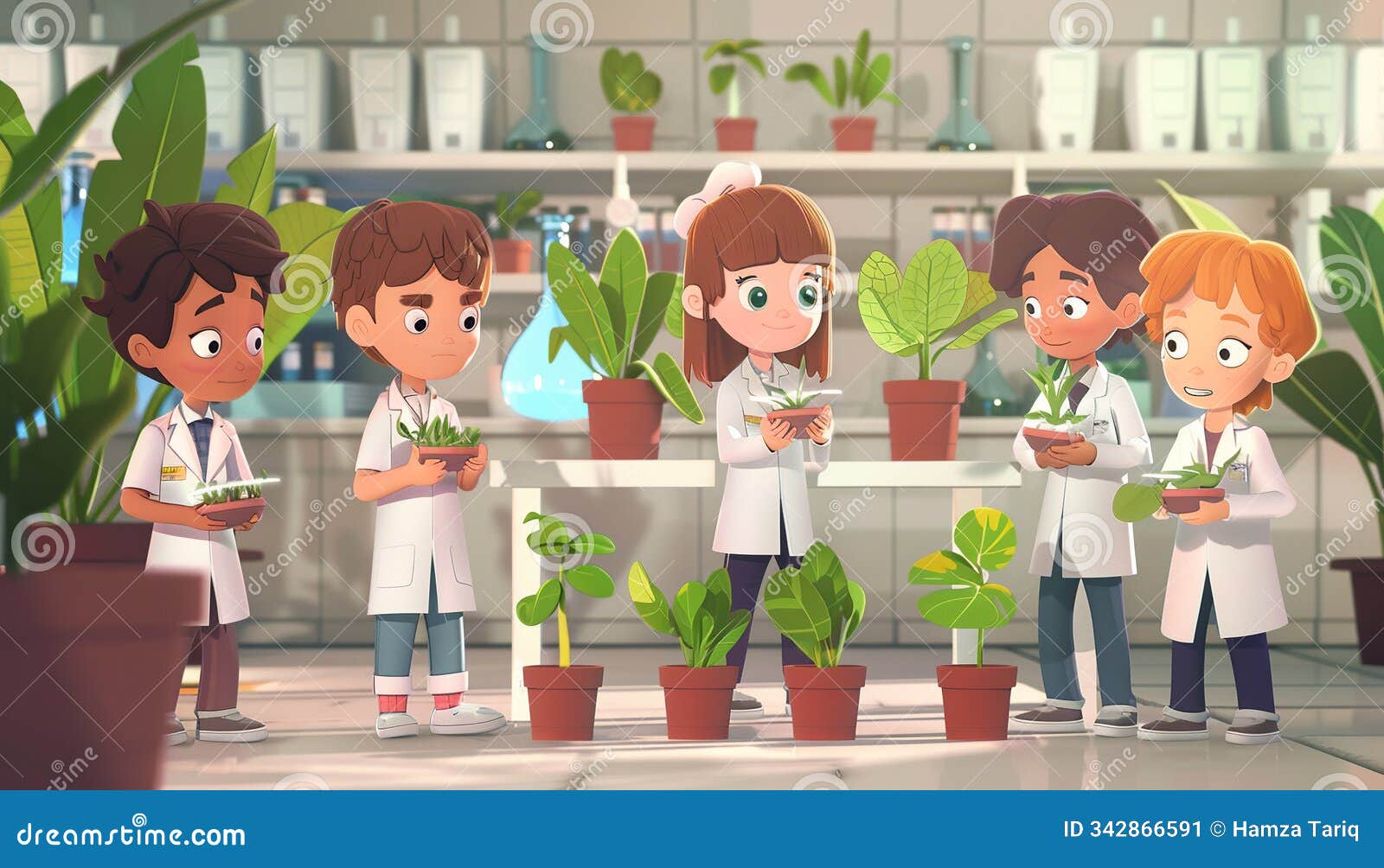 Botanists Studying Plants, Conducting Botany Research In Science ...