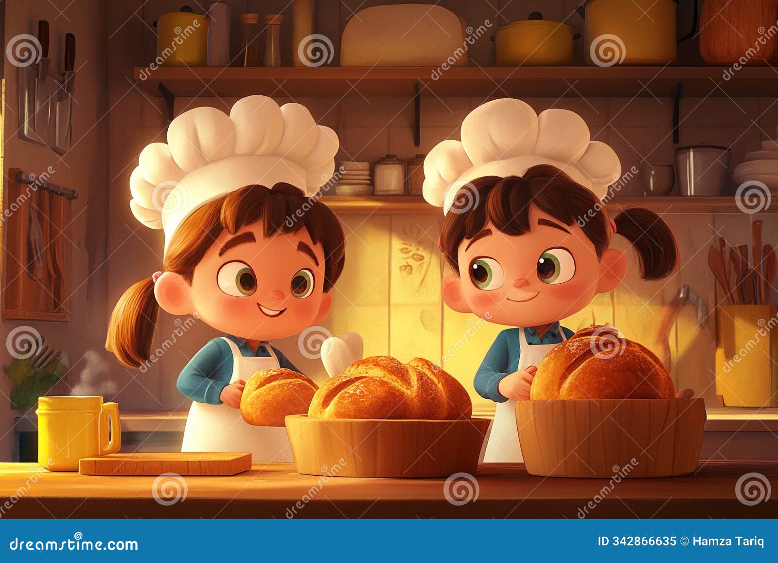 Animated Chefs Engage With Recipes And Ingredients, Symbolizing ...