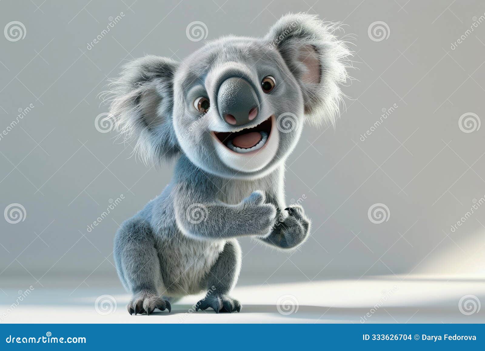 Animated Koala Bear Illustration with Happy Expression Stock ...