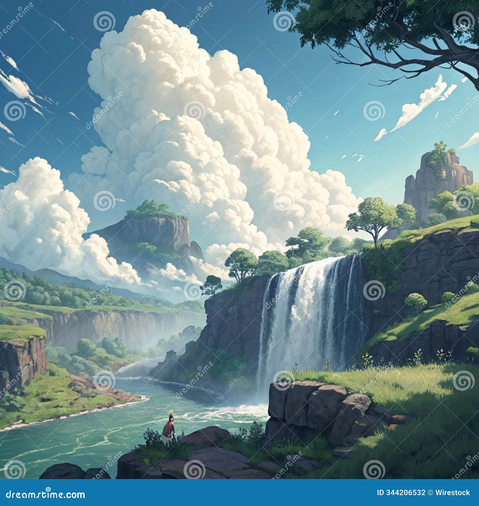 Animated Landscape: Sky-blue And Amber Concept Art With Adventure ...