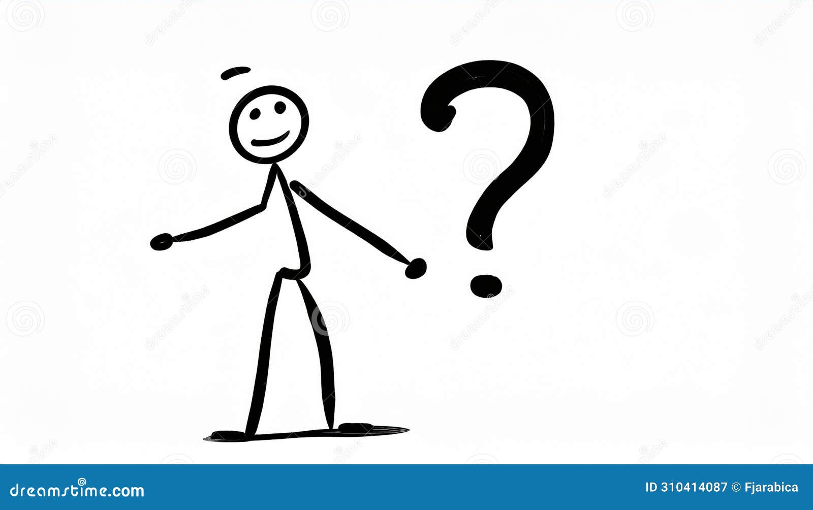 Animated Large Question Mark with Character Stock Illustration ...