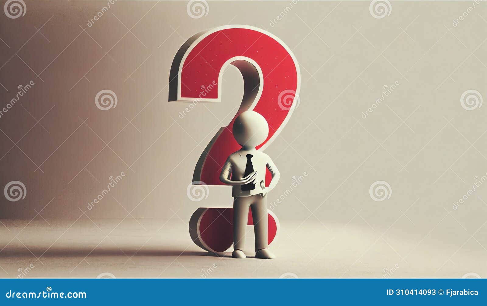 Animated Large Question Mark with Character Stock Illustration ...
