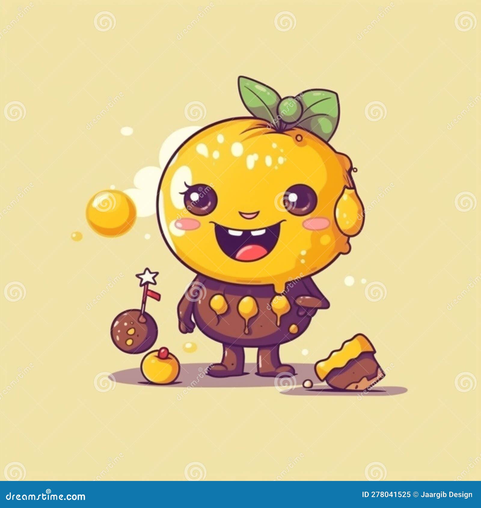 Animated lemon 1 stock illustration. Illustration of white - 278041525