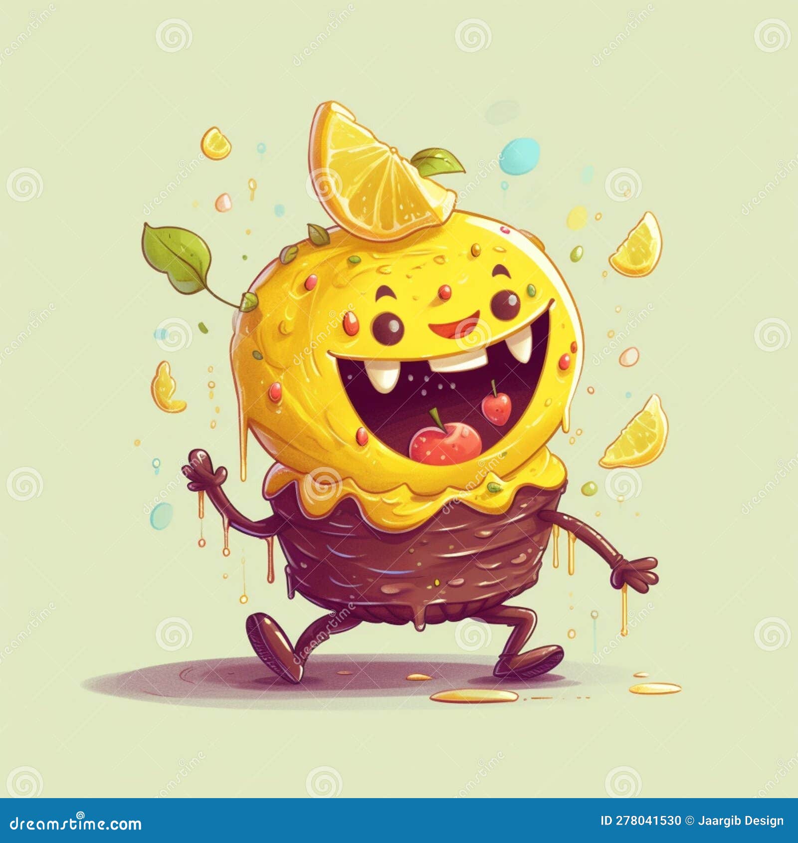 Animated lemon 1 stock illustration. Illustration of white - 278041530