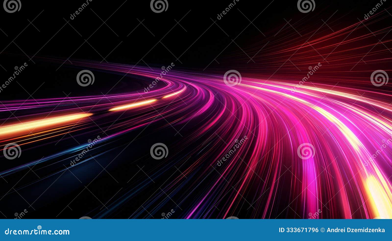 Animated Light Trails with Motion Effect. Diagram of High Speed Light ...