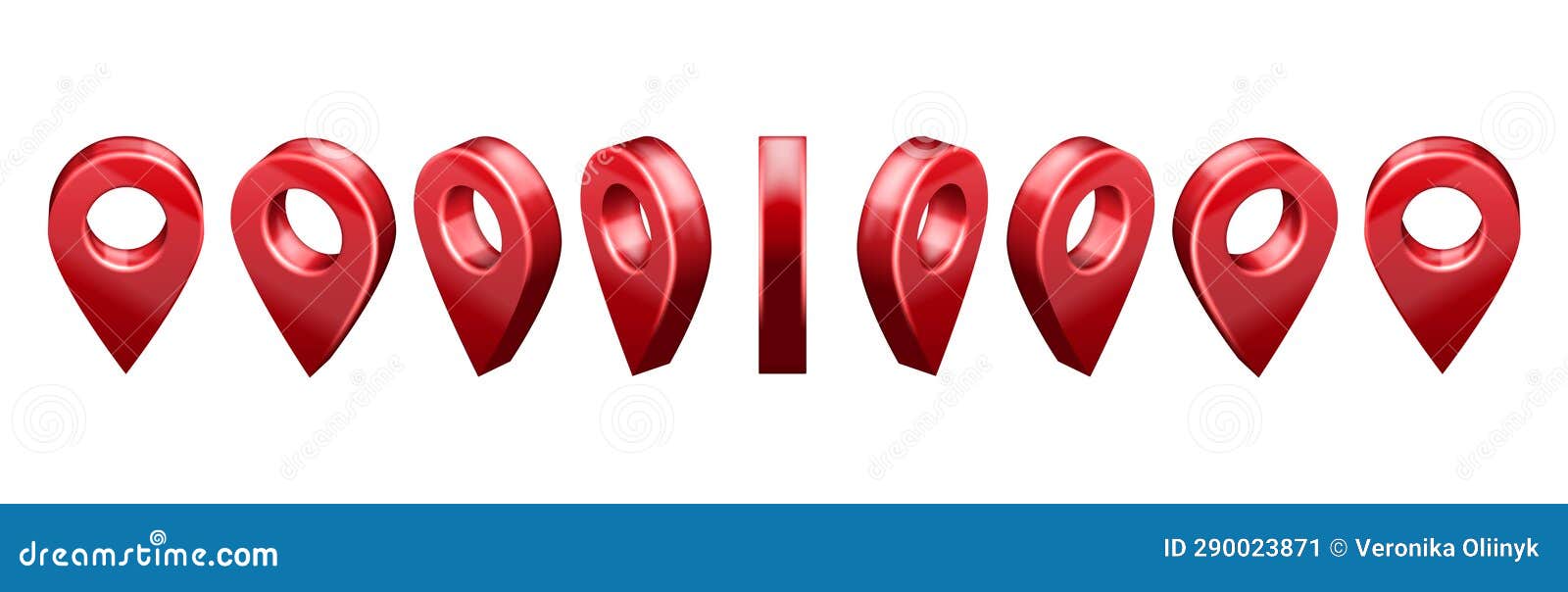 Animated Location Pin 3D Icon. Rotating GPS Locator Symbol For Maps ...