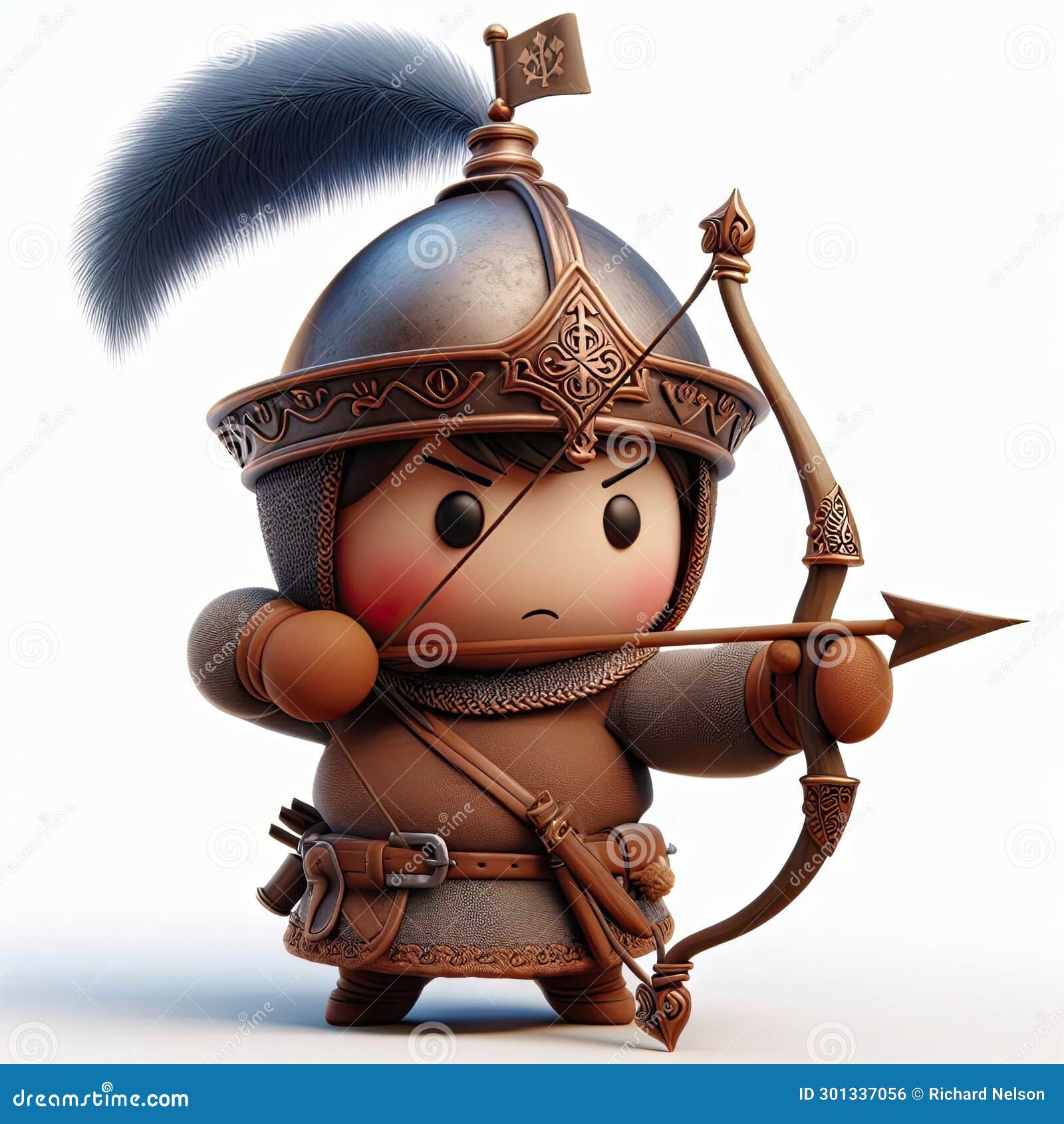 Animated Medieval Archer stock illustration. Illustration of rendering ...