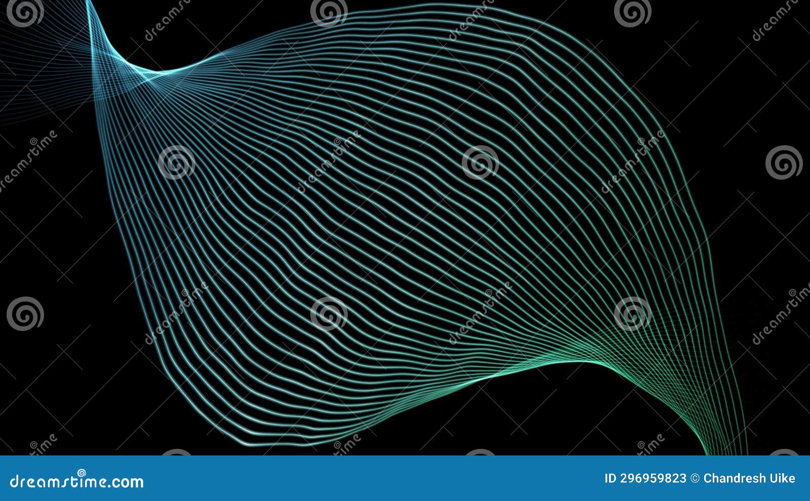 Modern Parallel Lines Abstract Shape with Wavy Pattern on Black ...