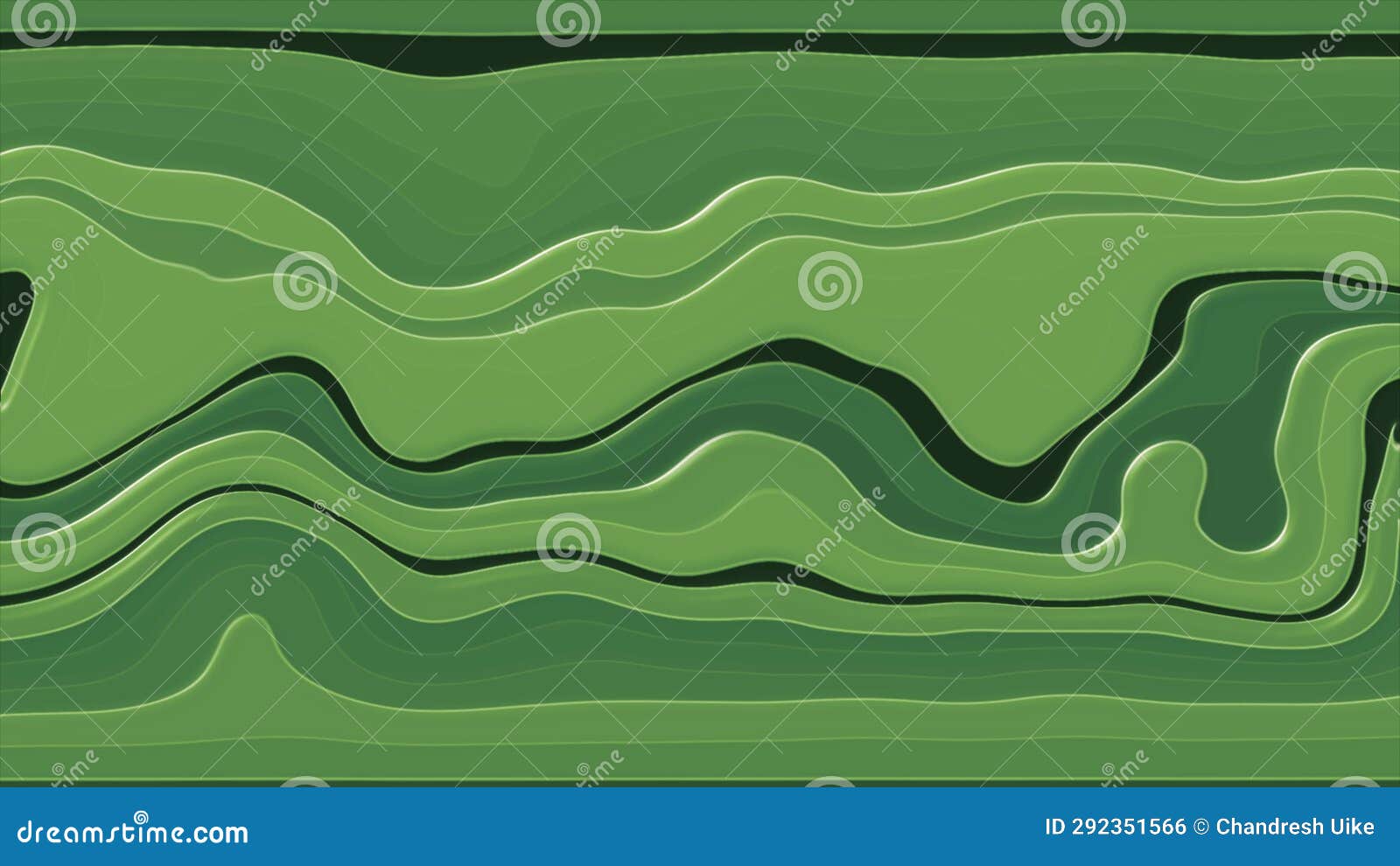 Moving Green Gradient Glossy Hypnotic Curly Waves Abstract Pattern ...