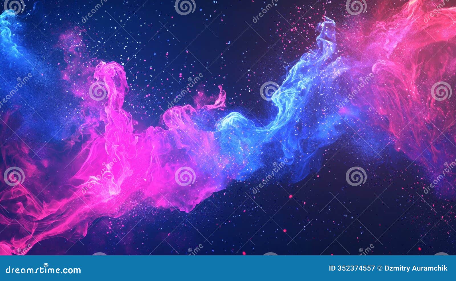 An Animated Neon Rectangle Border Frame Featuring Glowing, Abstract ...