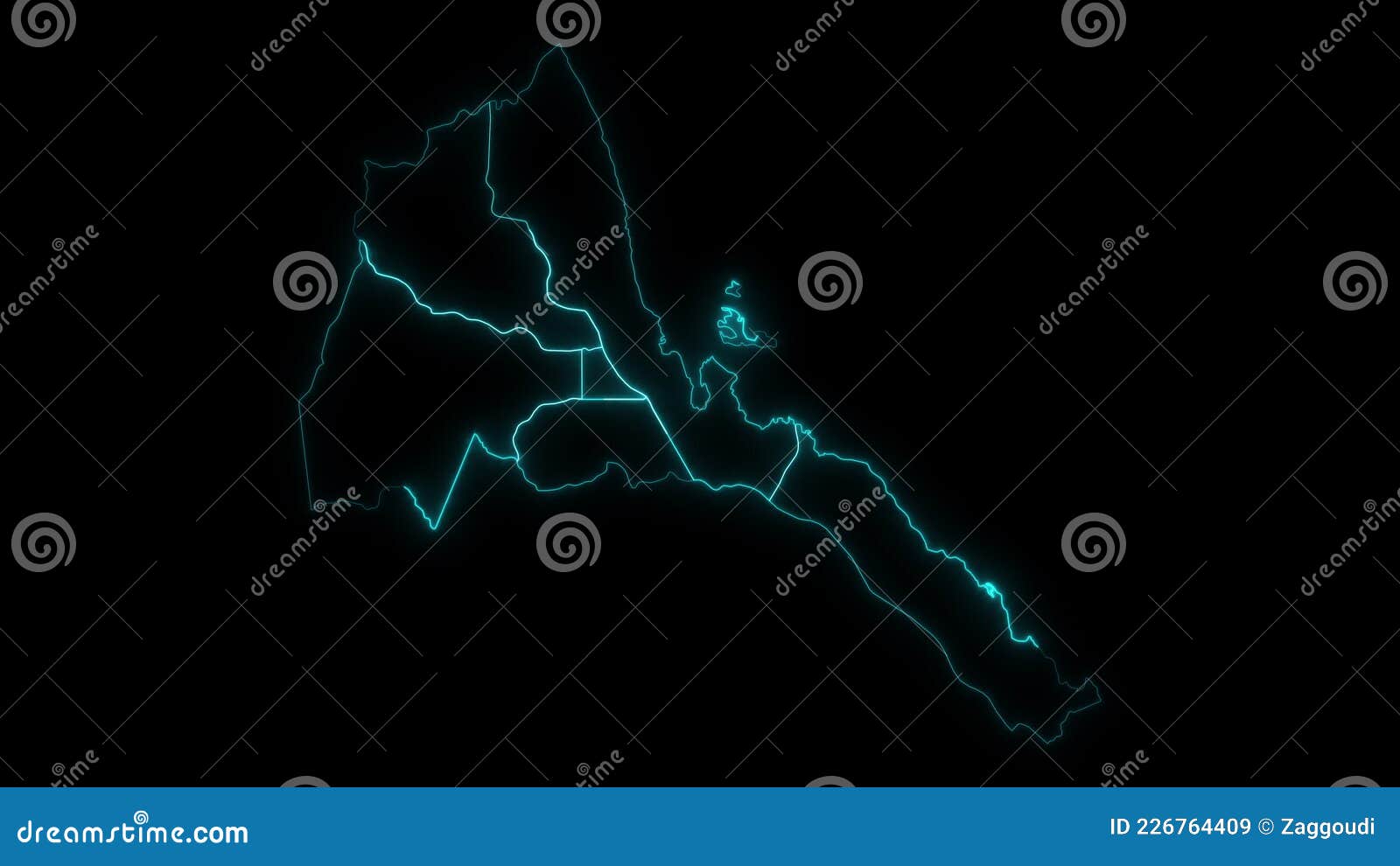 Animated Outline Map of Eritrea with Regions Stock Video - Video of ...