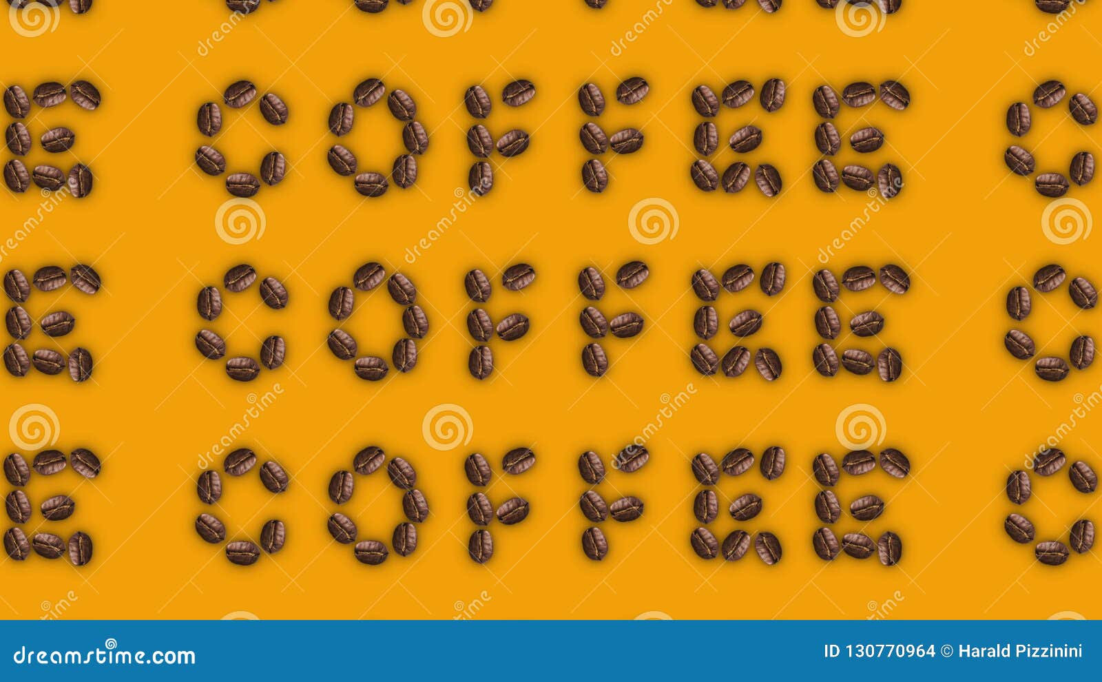 Animated Pattern with Coffee Beans that Form the Word COFFEE, Ideal for ...