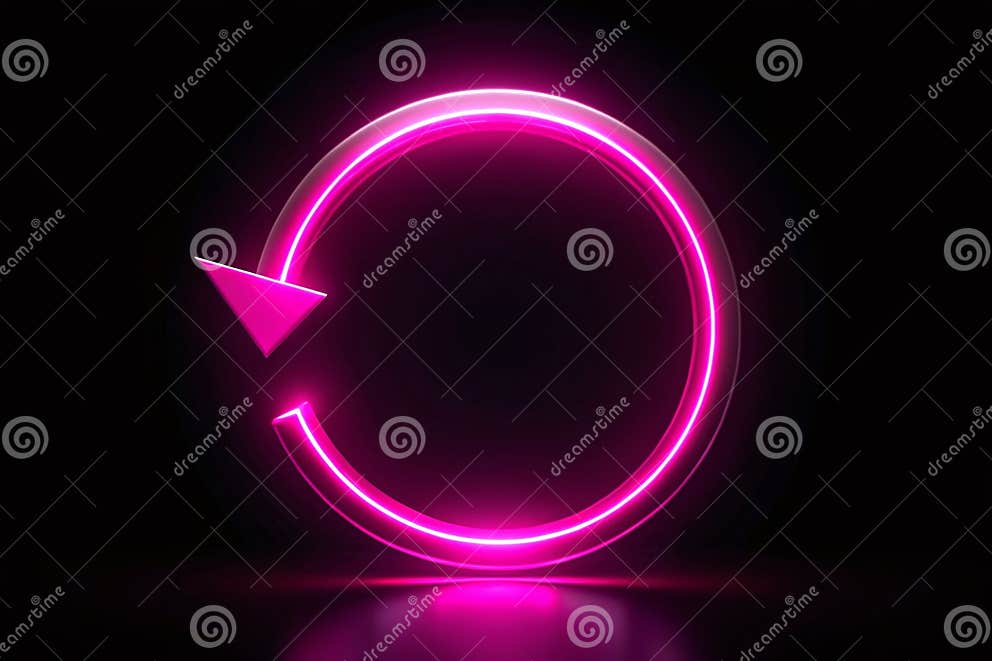 Animated Pink Arrow Circle Shape on a Dynamic Black Background a ...