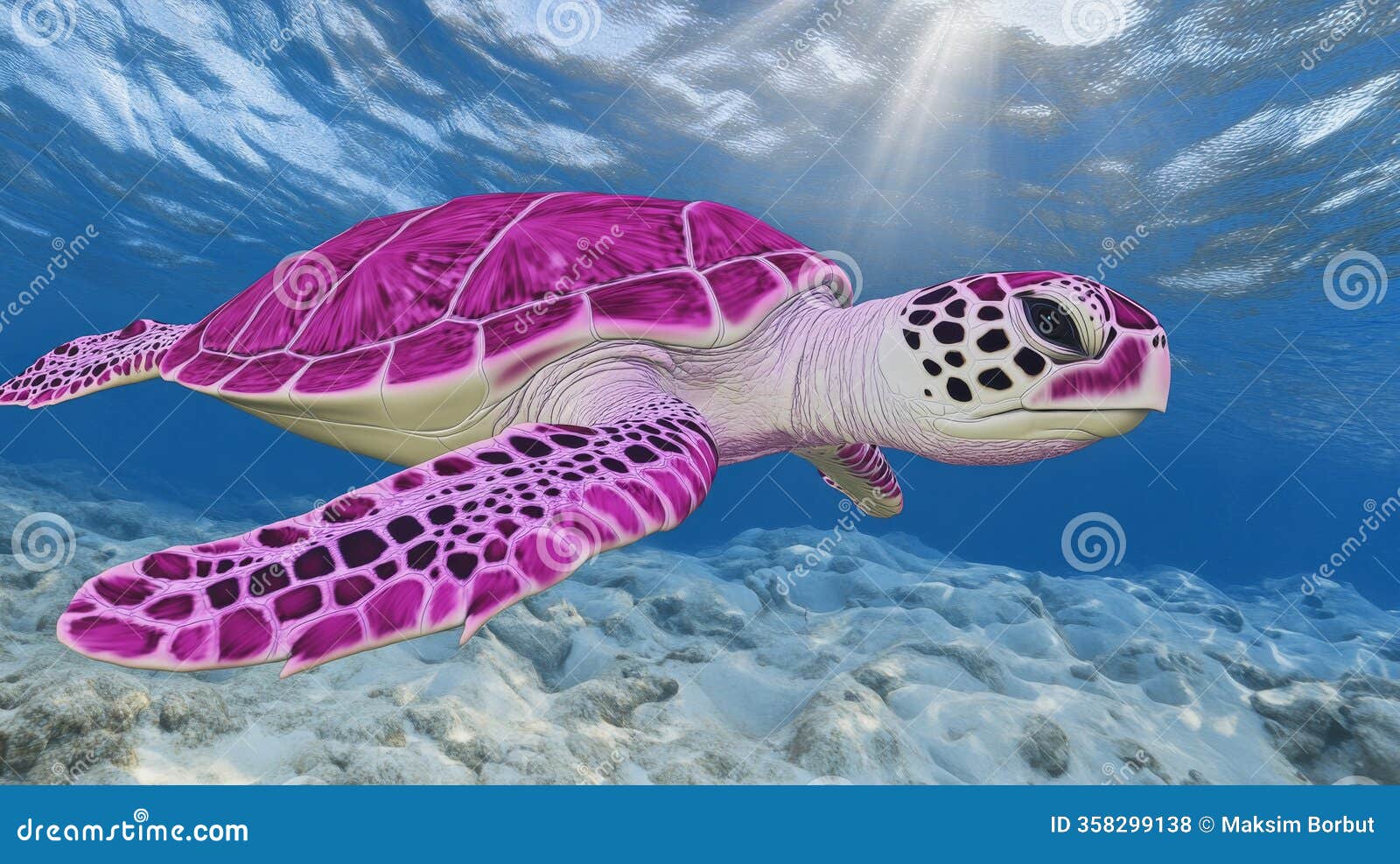 An Animated Pink Turtle Created with Stock Software Stock Photo - Image ...
