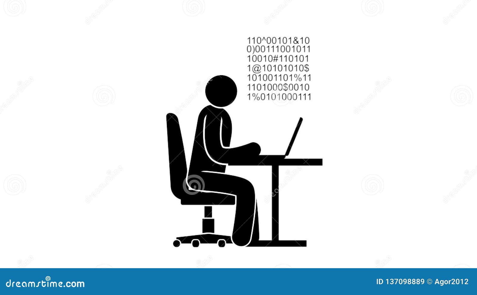 Animated Programmer Icon at Work Stock Video - Video of cartoon, laptop ...