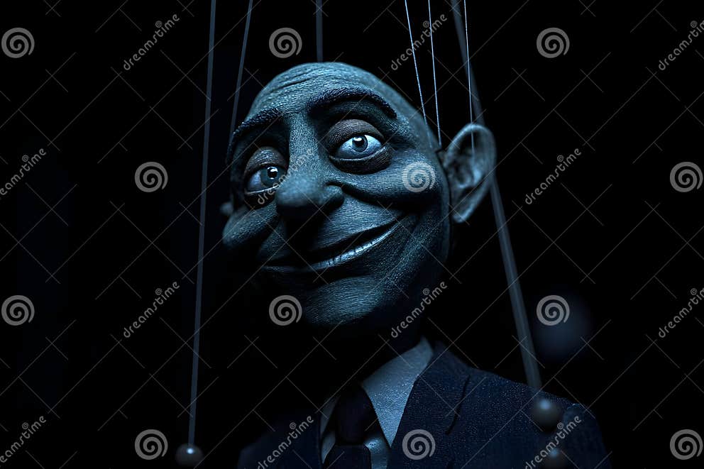Animated Puppet with Strings and Dark Background Stock Photo - Image of ...