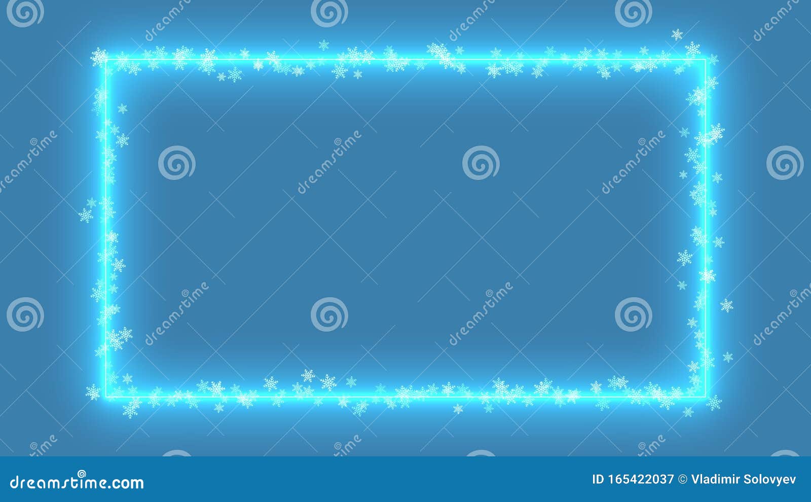 Animated Rectangular Blue Neon Frame on Blue Background. Stock Video ...