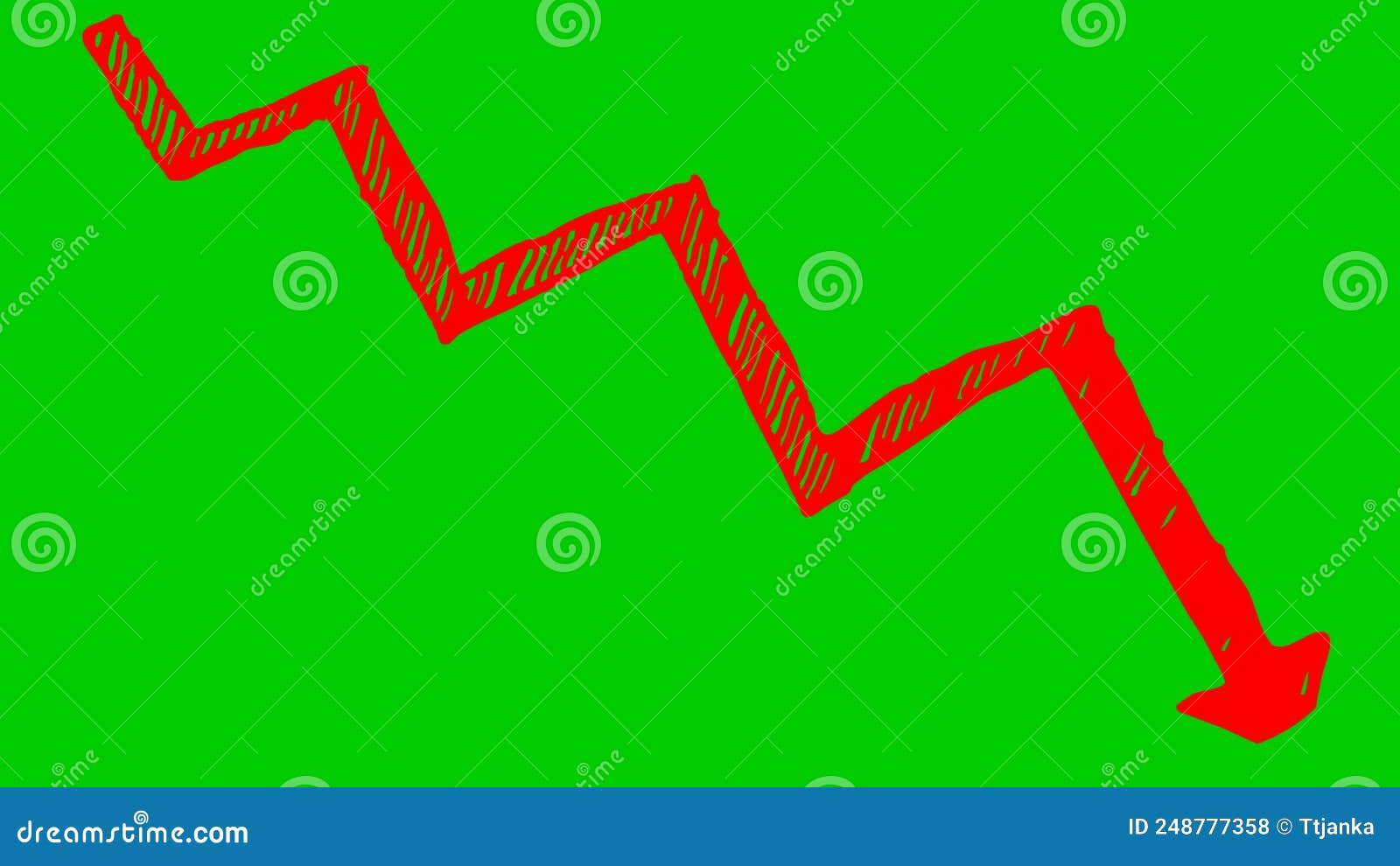 Animated Red Arrow. Recession Chart of Economy. Economic Crisis ...