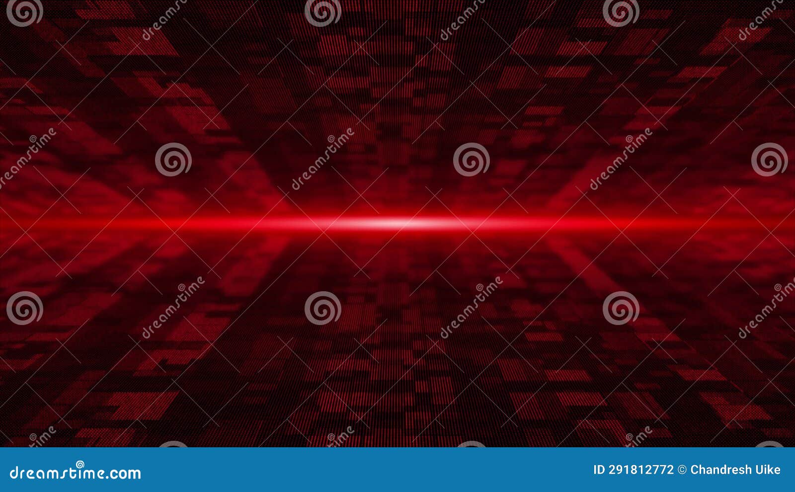 Red Flying Particles in Digital 3d Technologic Cyberspace with Light ...