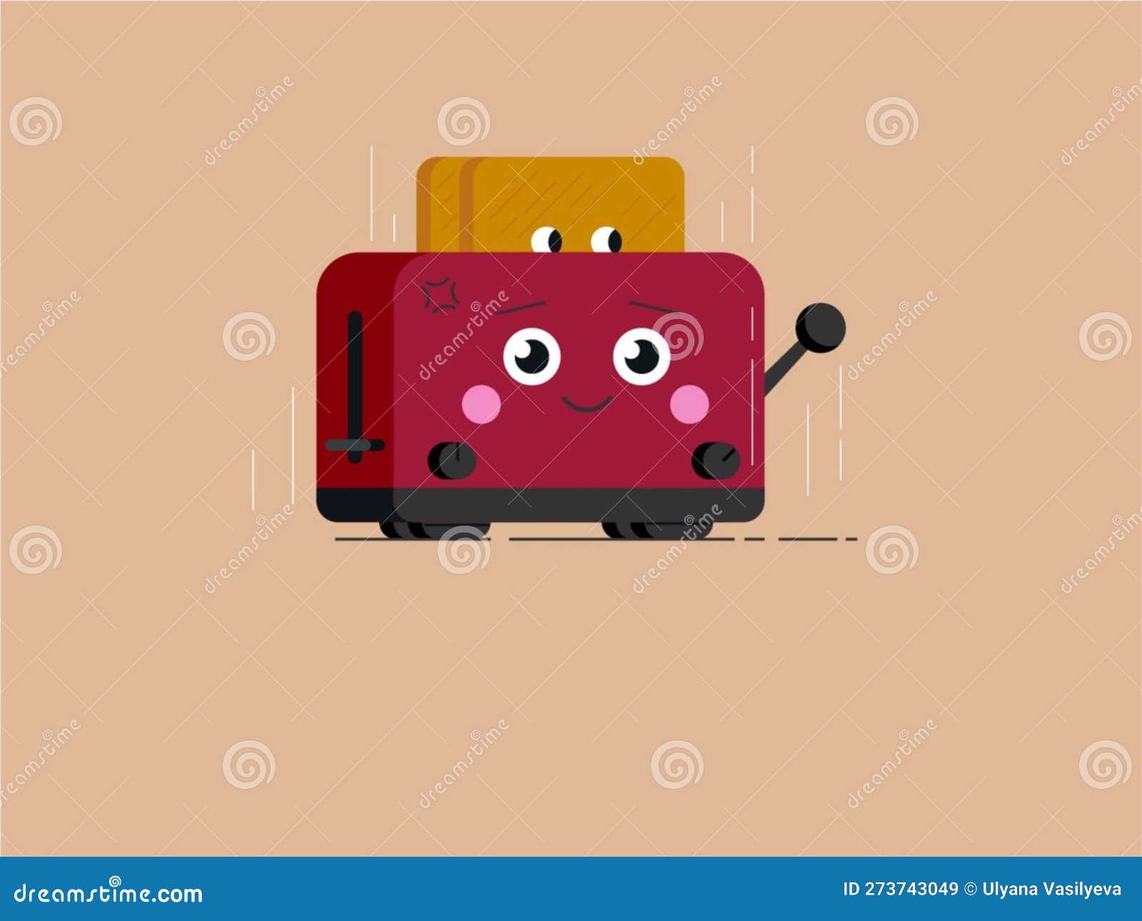 Animated Red Household Item Toaster Stock Illustration - Illustration ...