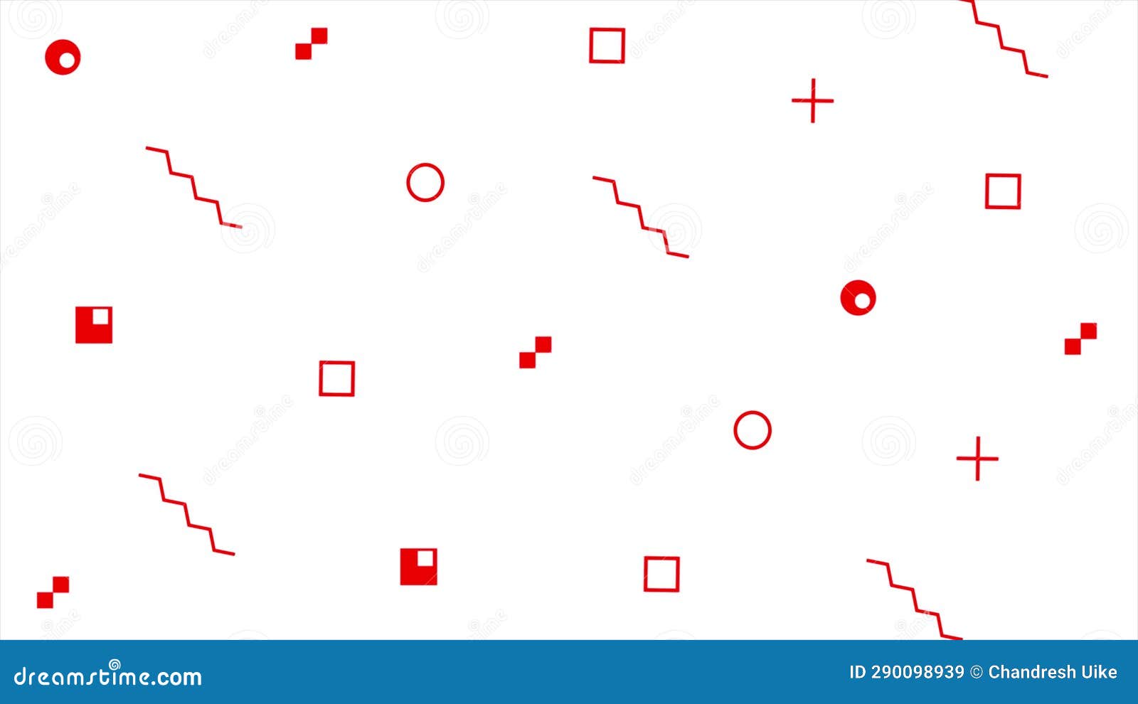Red Random Abstract Shapes Pop Style Minimal White Background Stock ...