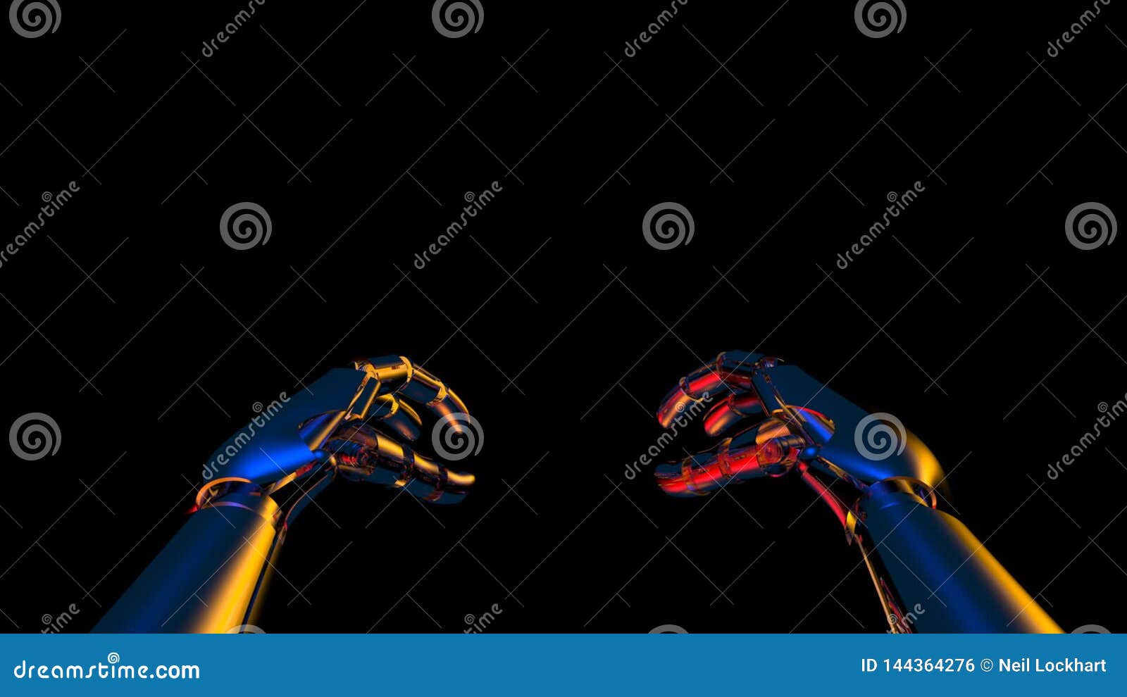 Animated robotic hands stock footage. Video of metallic - 144364276