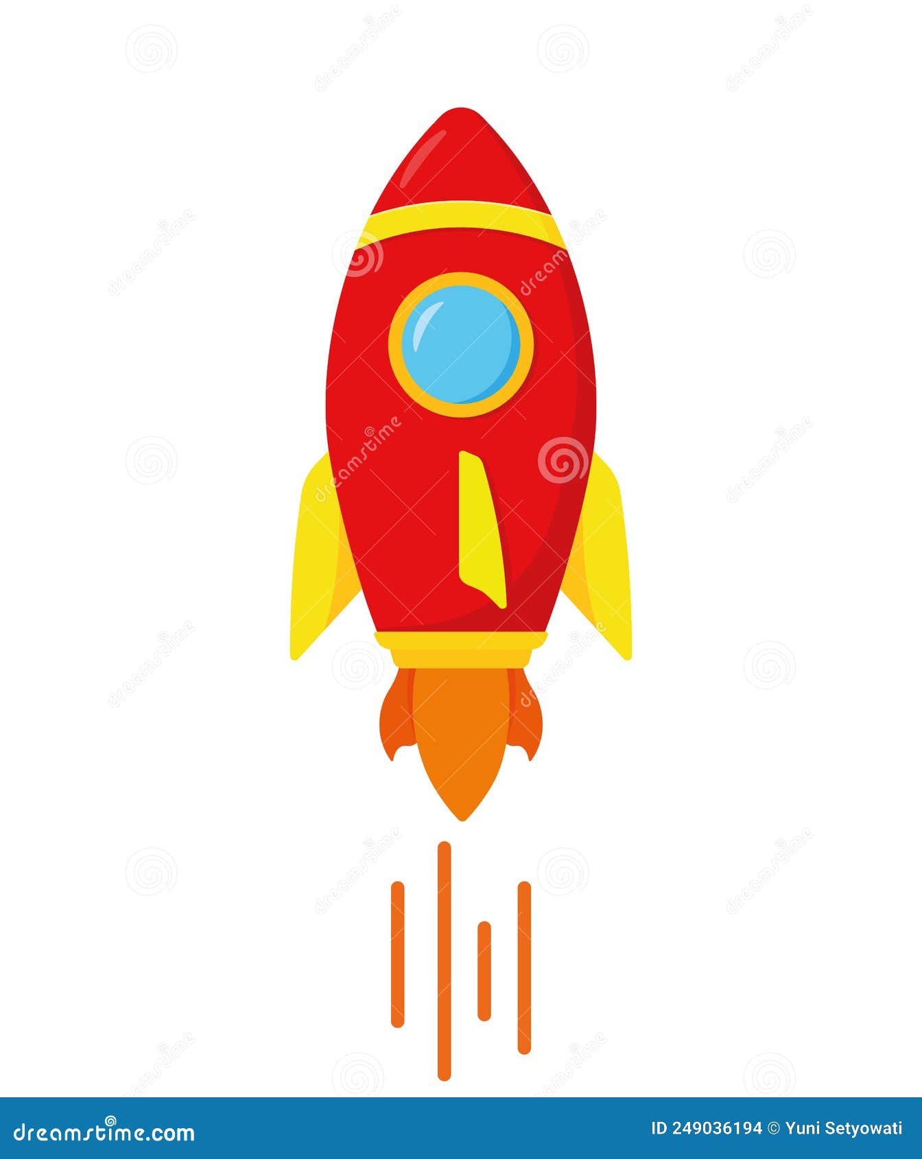 Cartoon Rocket Space Ship Take Off Vector Illustration Icon Clipart ...