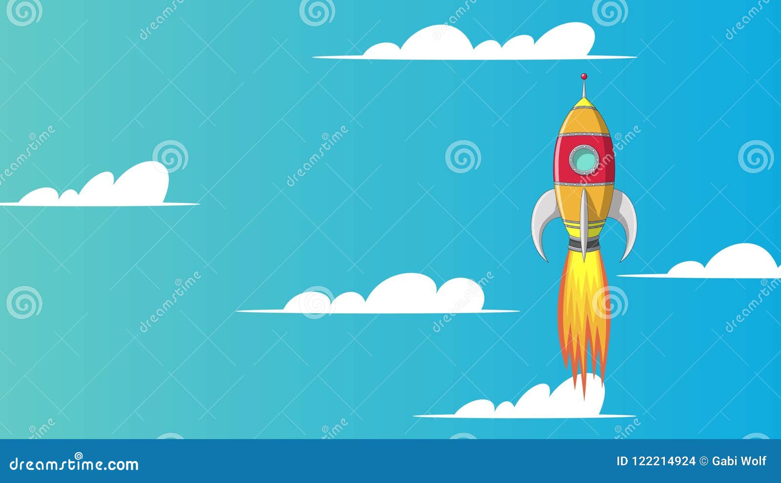 Animated Rocket Launch, Loop Stock Footage - Video of animated, comic ...