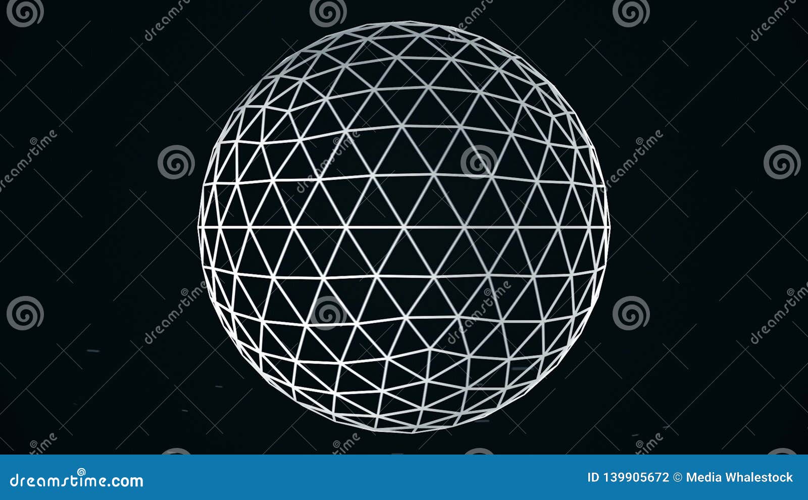 Animated Rotating Abstract White Sphere Constructed with Glowing Points ...