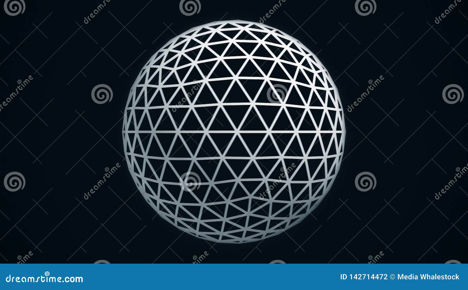 Animated Rotating Abstract White Sphere Constructed with Glowing Points ...