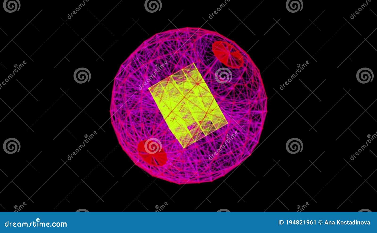 Animated Rotating Sphere and Cube, Changing Colors. Stock Video - Video ...