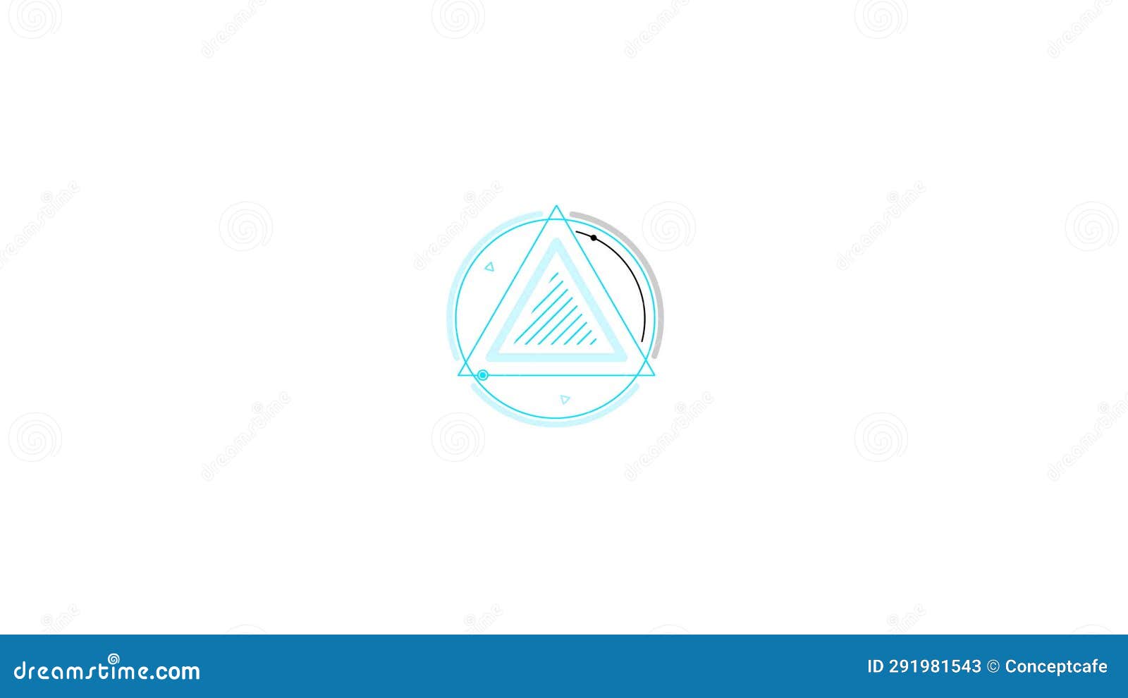 Animated Sci-fi HUD Element Composed of Circles and Triangles. Stock Video - Video of control ...