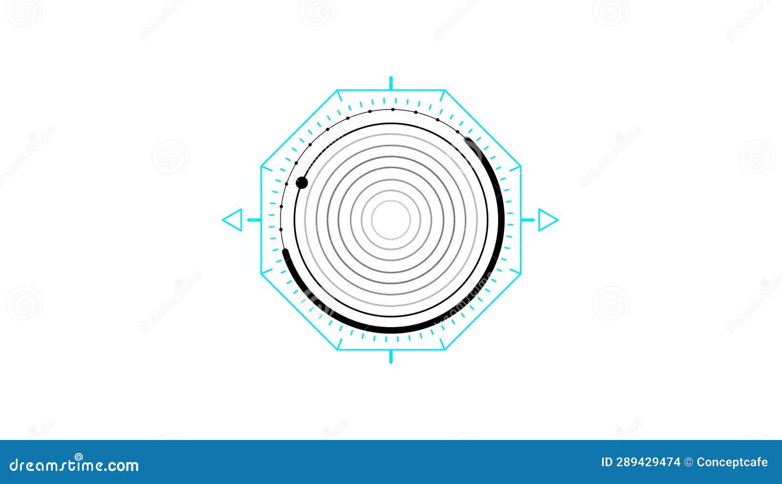 Animated Sci-fi HUD Element with Concentric Circles. Stock Footage ...