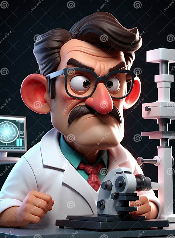 Animated Scientist at Work in Modern Lab Setting Stock Image - Image of ...