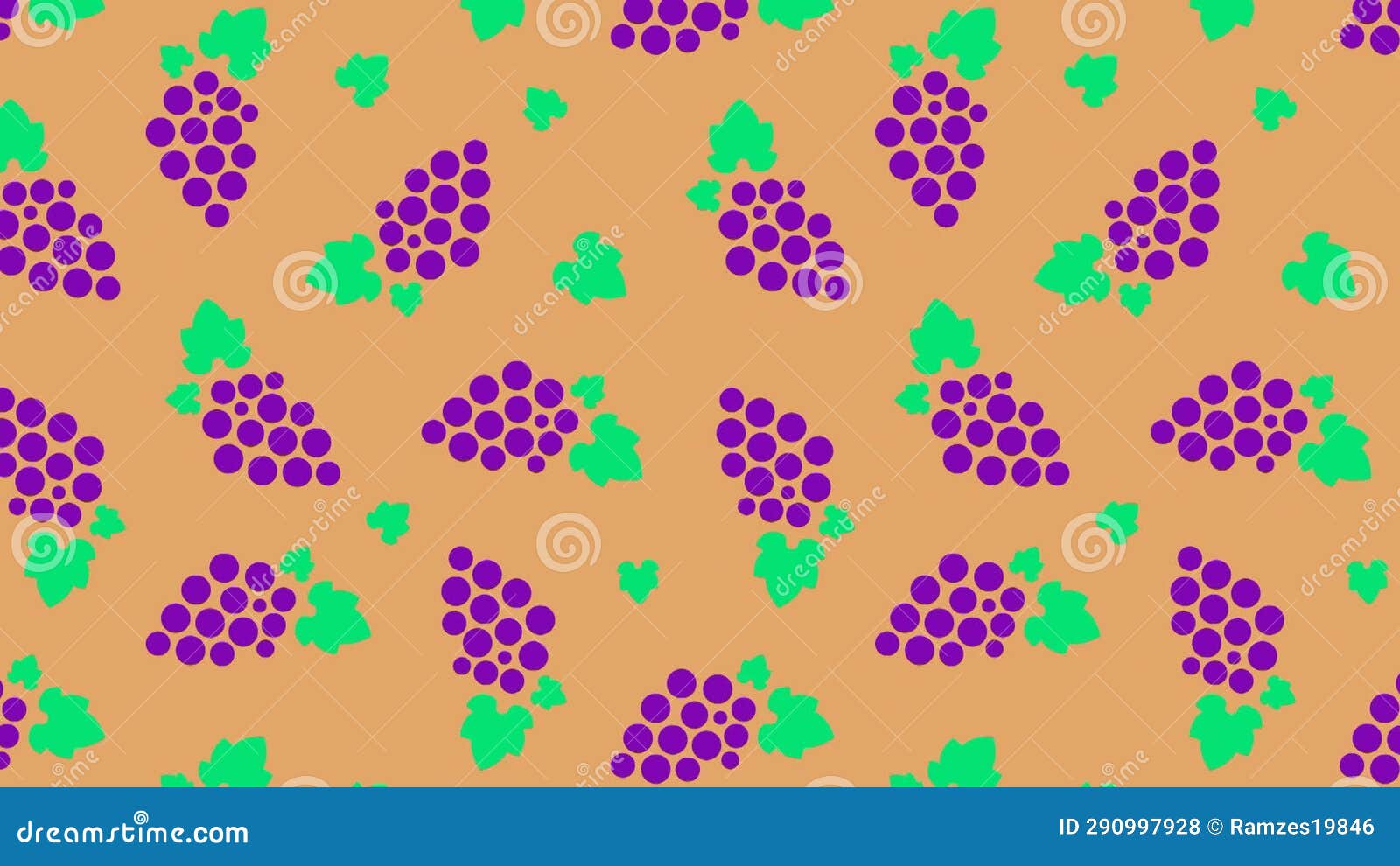 Animated Seamless Pattern with Sketchy Bunch of Grapes and Leaves ...