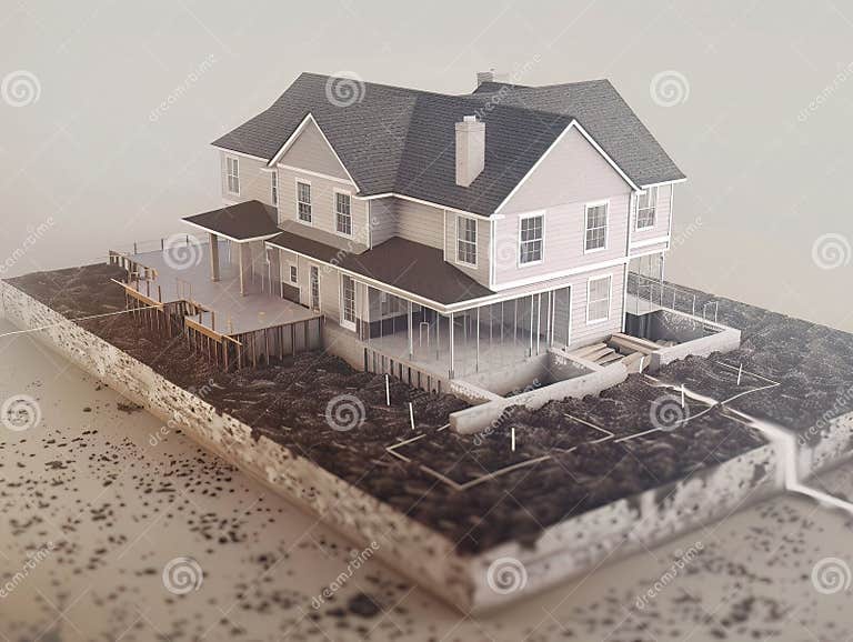 Animated Sequence of a House Being Constructed Step by Step from ...