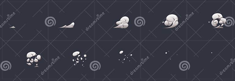 Animated Sequence Show Speed Dust Cloud Movement Stock Illustration ...