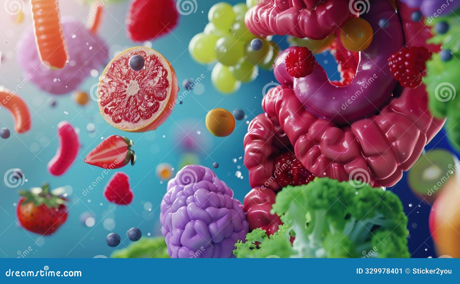 Animated Sequence Showing the Digestion Process and Nutrient Absorption ...