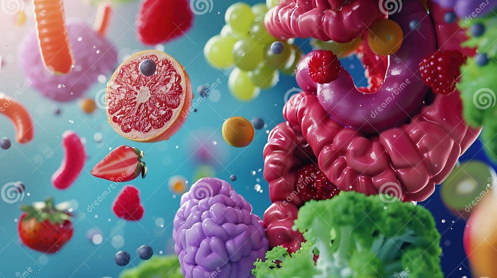 Animated Sequence Showing the Digestion Process and Nutrient Absorption ...