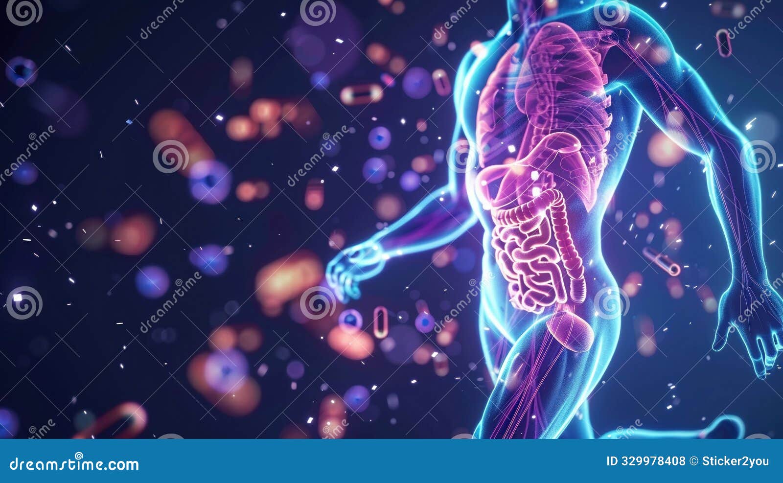 Animated Sequence Showing the Digestion Process and Nutrient Absorption ...