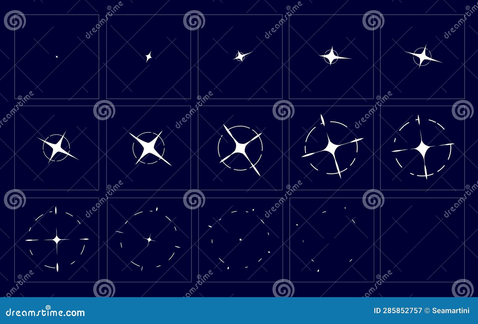 Animated Shine Effect, Animation of Blast Fx Game Stock Illustration ...